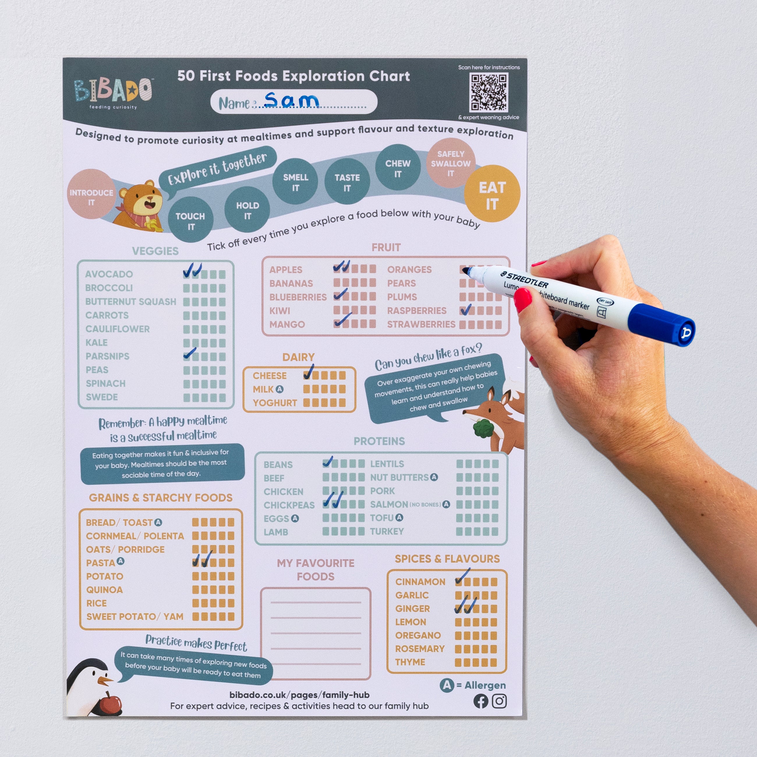 50 First Foods Exploration Tick Chart
