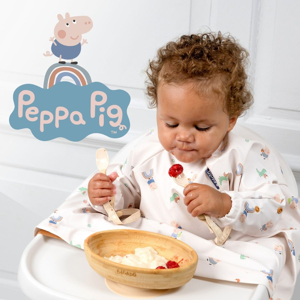 Peppa Pig Coverall Weaning Bib With Long Sleeves | Bibado